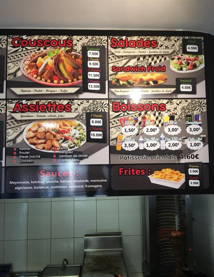 Menu au Kebab Le 19 restaurant, Aubière