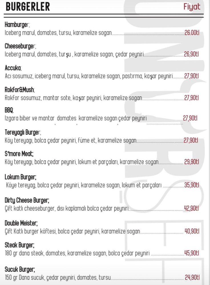 Menu at ONUR ŞEF, Adana, altı Onur şef