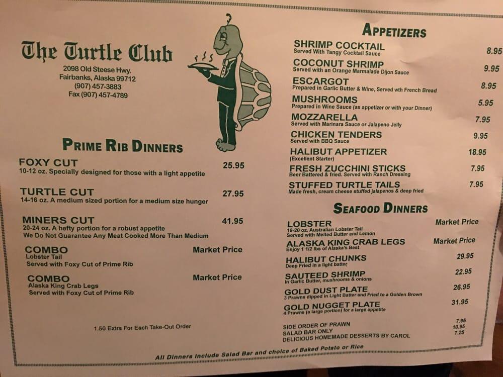 Carta de Turtle Club, Fairbanks, Old Steese Hwy N
