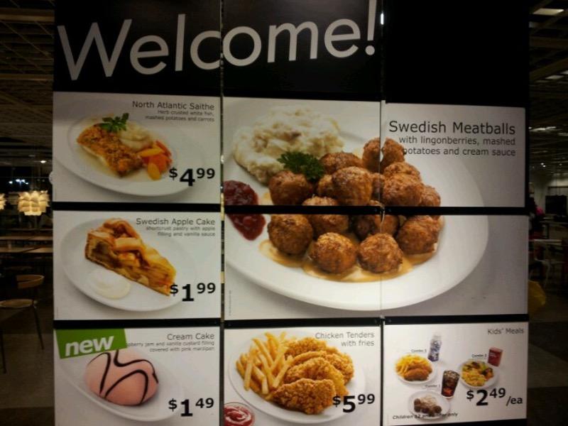 Menu at IKEA Restaurant, Charlotte, Ikea Blvd