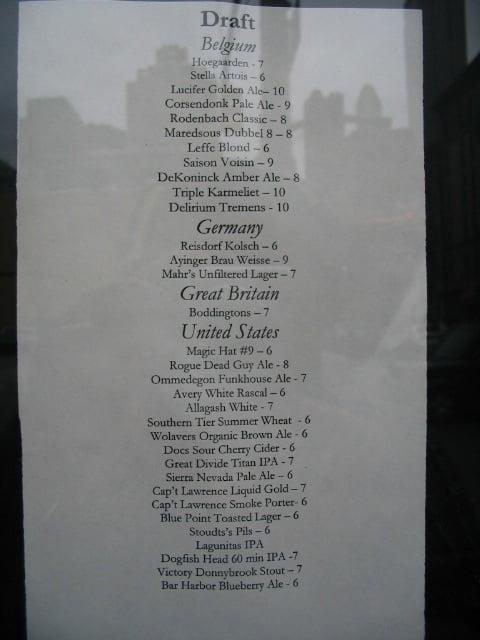 Menu at Valhalla NYC pub & bar, West New York, 815 9th Ave