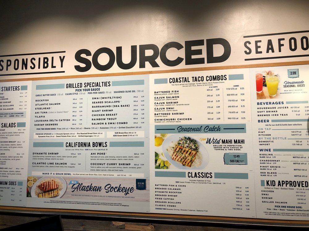 Menu at California Fish Grill restaurant, Brea, 419 S Associated Rd