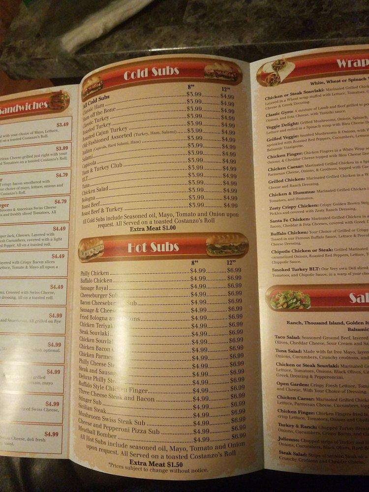 Menu at The Corner Store restaurant, Buffalo, Delaware Ave