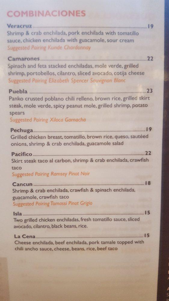 Menu at Mestizo Louisiana Mexican Cuisine restaurant, Baton Rouge, S ...