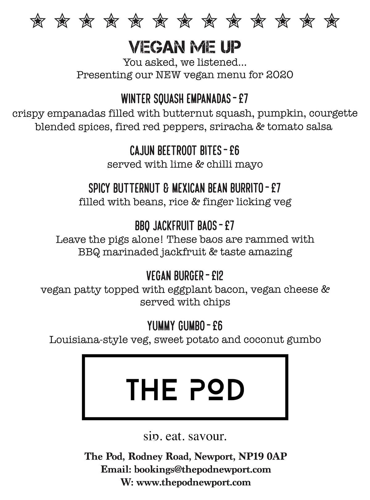 Menu at BAR.CODE, Newport