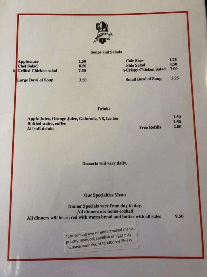 Menu at Ripley Twin Dinner restaurant, Ripley