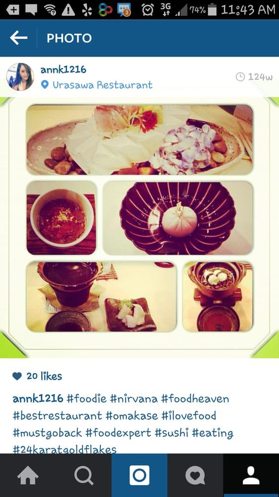 Menu at Urasawa restaurant, Beverly Hills