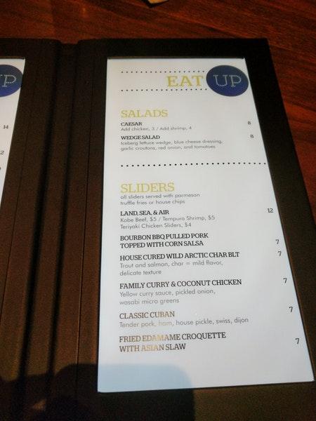 Menu at UP Skybar & Lounge, Davenport