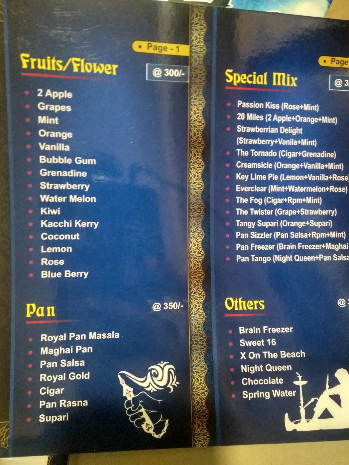 Menu at H2O CAFE & RESTAURANT + HOOKAH, Allahabad