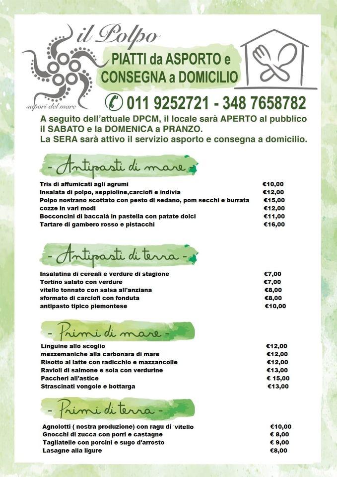 Menu at Il Polpo Ristorante Pizzeria, Varisella