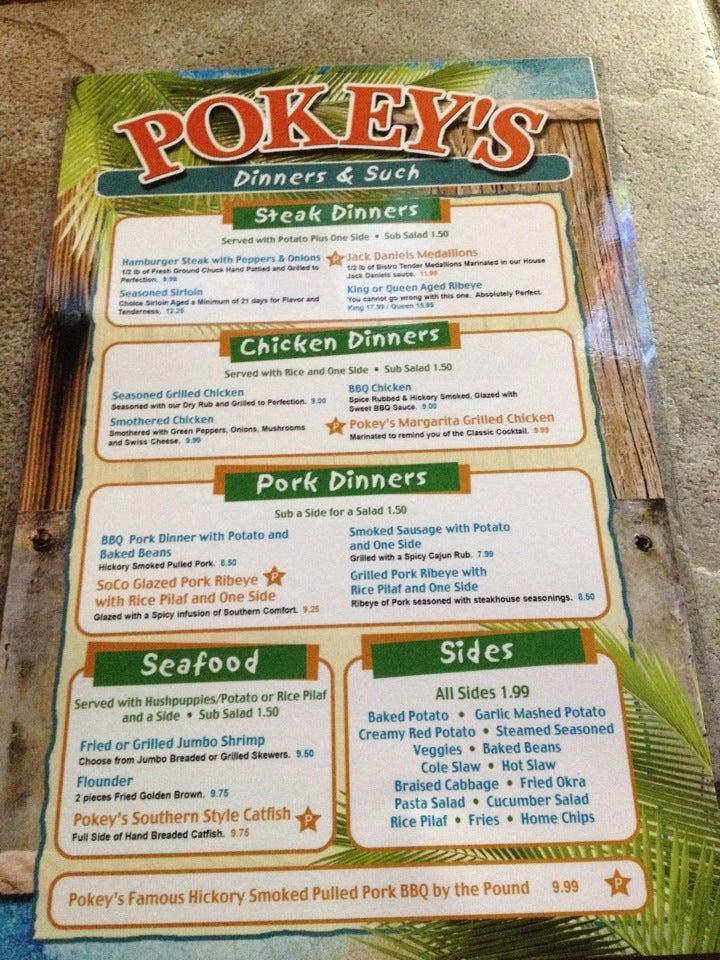 Menu at Pokey's Music Hall & Eatery pub & bar, Cleveland