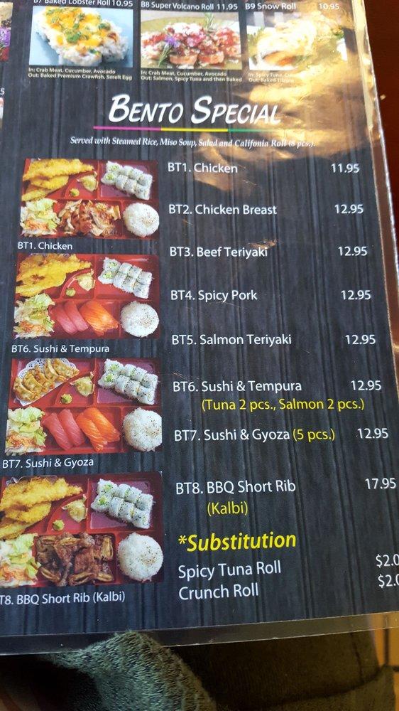 Menu at Samurai Sushi restaurant, Downey