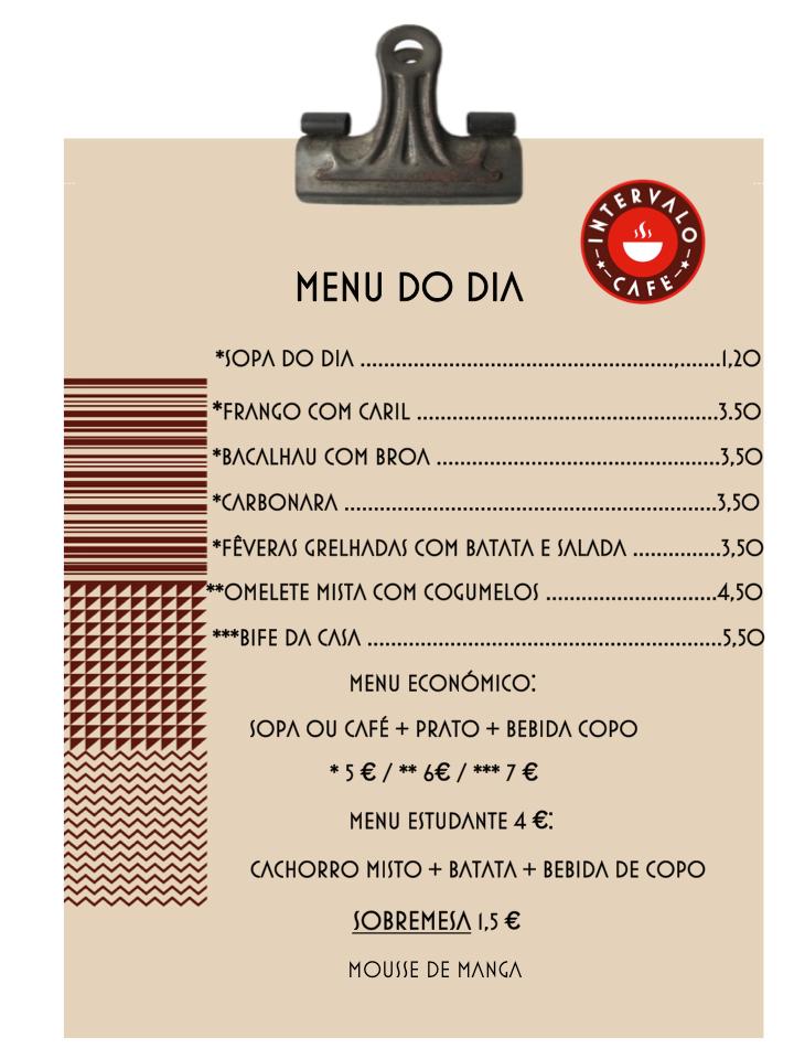 Menu em Intervalo Café, Vila Nova de Gaia, 11 4430 999