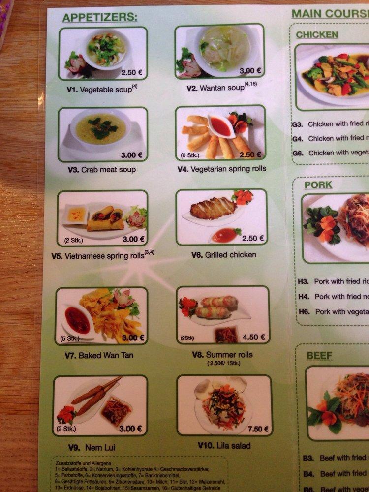 Menu at Lila South Vietnamese Restaurant, Kaiserslautern