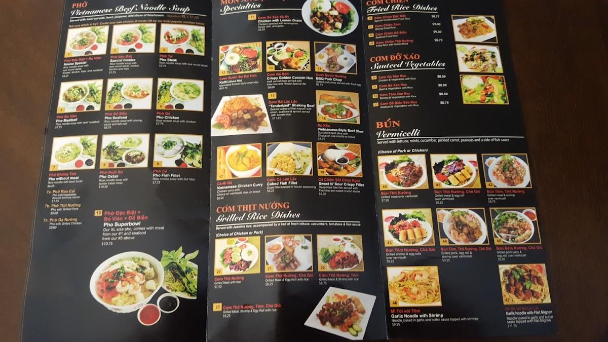 Menu at Simply Pho Noodle House restaurant, Orange
