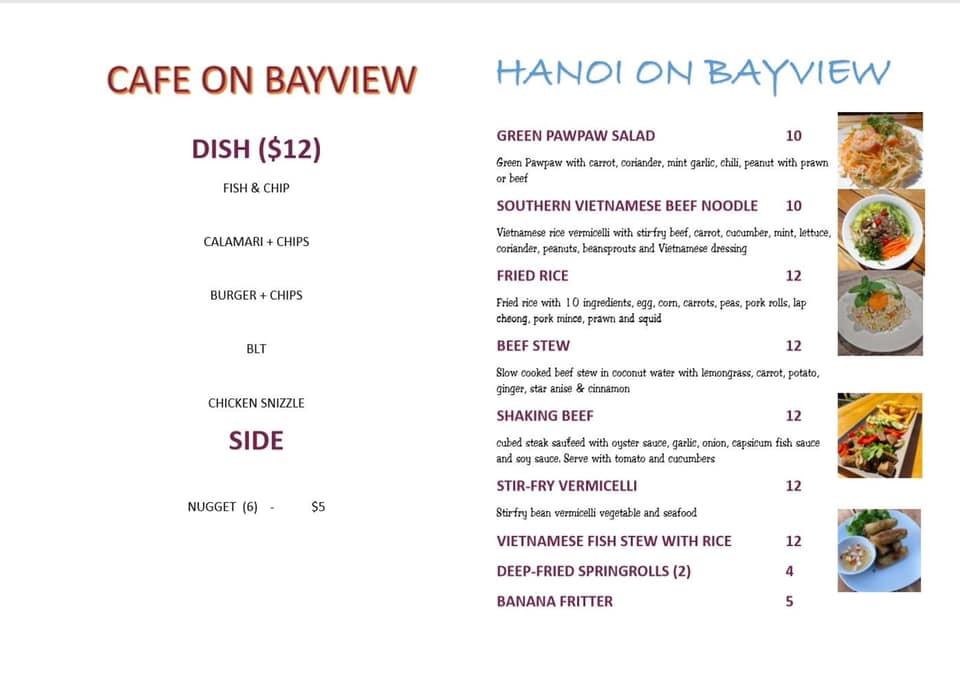 Menu at Cafe On Bayview, Runaway Bay