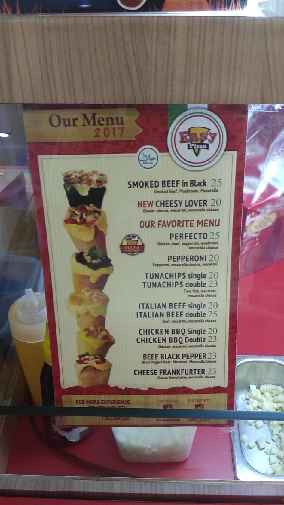 Menu at Easy Pizza restaurant, Surabaya, Level 4