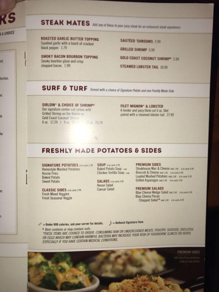 Menu at Outback Steakhouse, Fort Lauderdale, N Federal Hwy