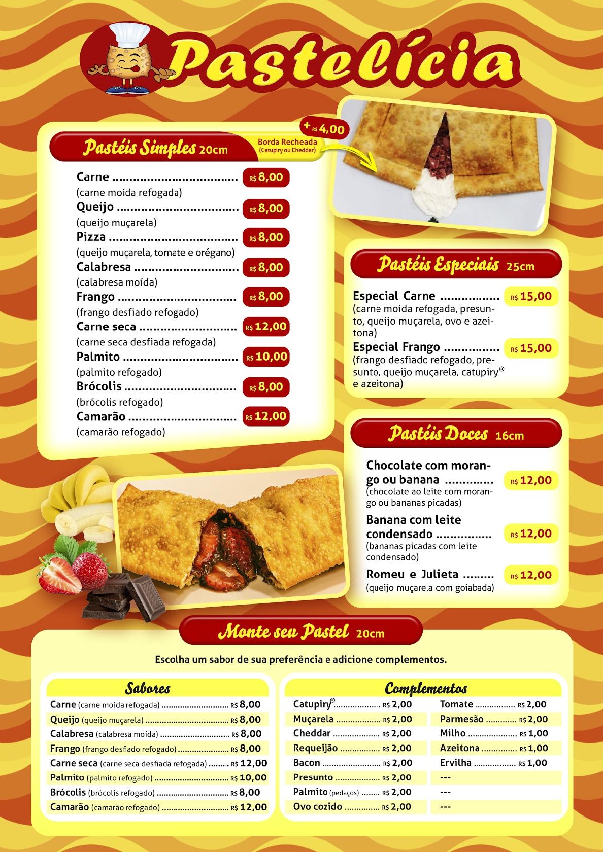 Menu at Pastelícia NC restaurant, Suzano