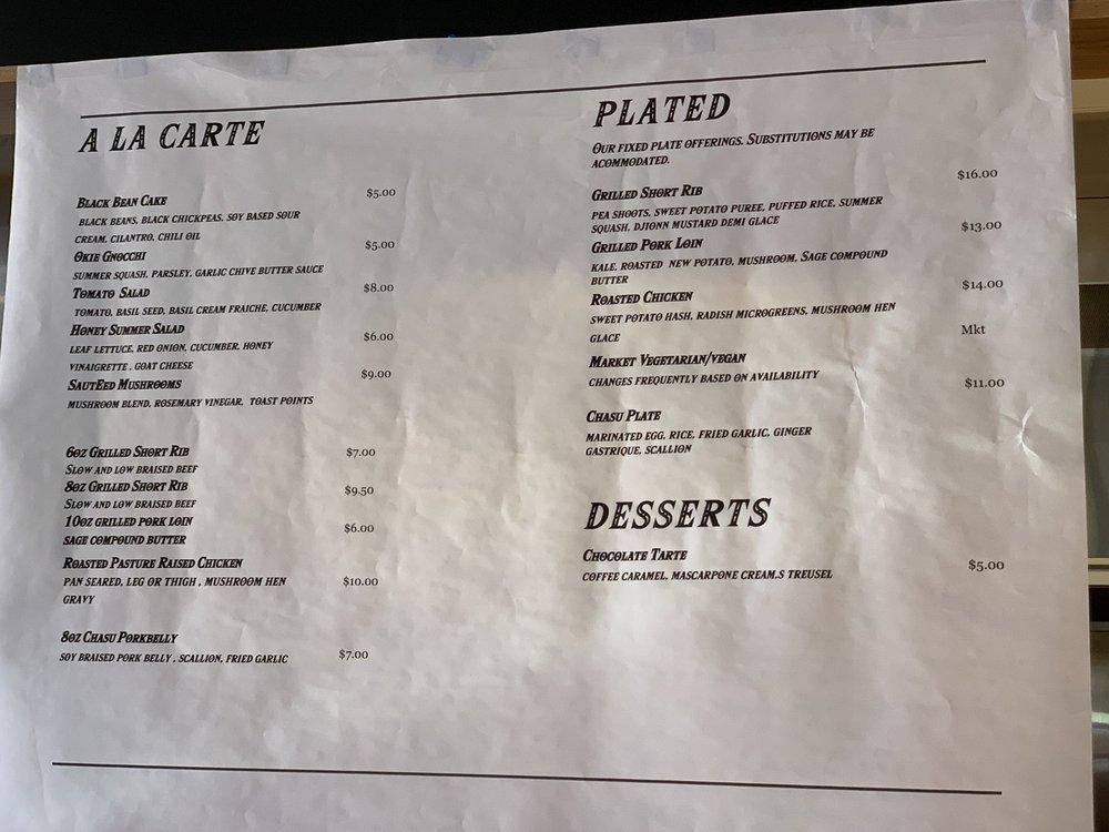 Menu at The Collective Kitchens and Cocktails restaurant, Oklahoma City