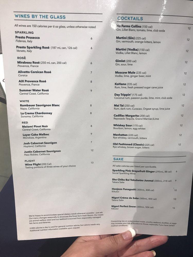 Menu at Two Tides Bar, Honolulu