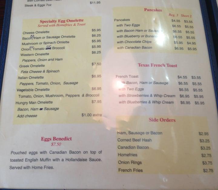Menu at Uncle D's Diner restaurant, Berlin