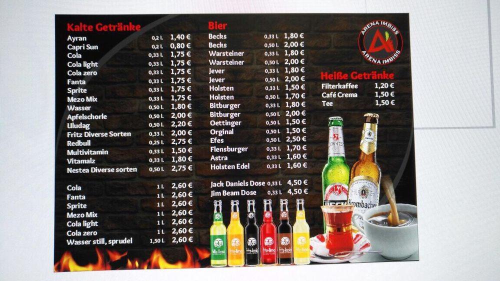 Speisekarte von Arena Imbiss restaurant, Hamburg