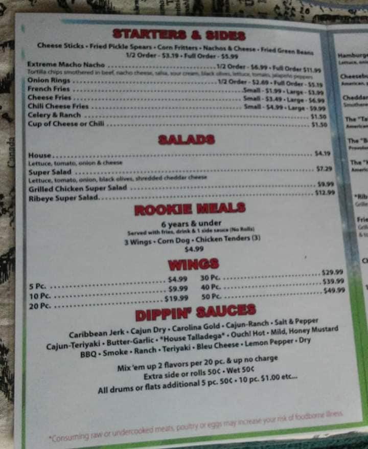 Menu at DD'S Sports Grill restaurant, Macclenny