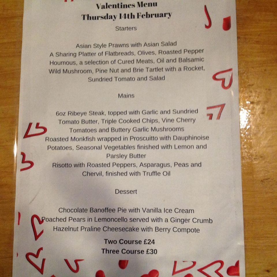 Menu at Macy's Brasserie restaurant, Navenby
