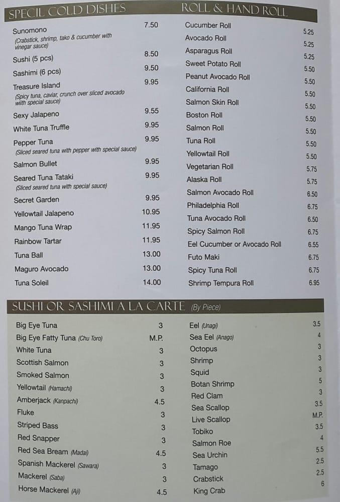 Menu at Otani Japanese Cuisine restaurant, Crofton