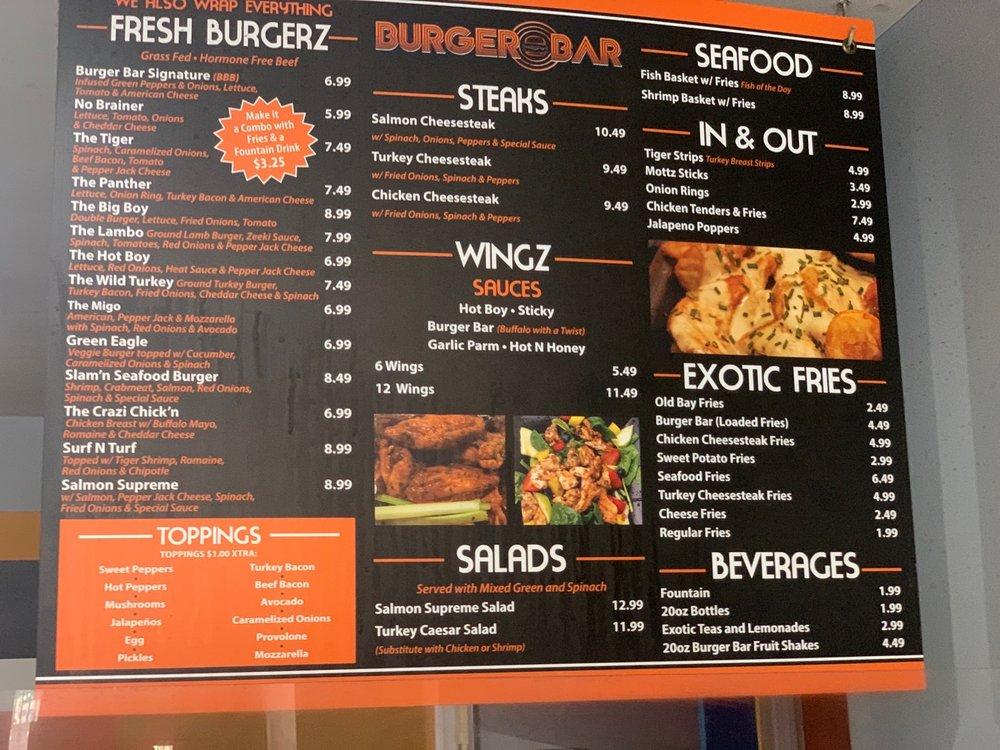 Menu at Burger bar, Camden