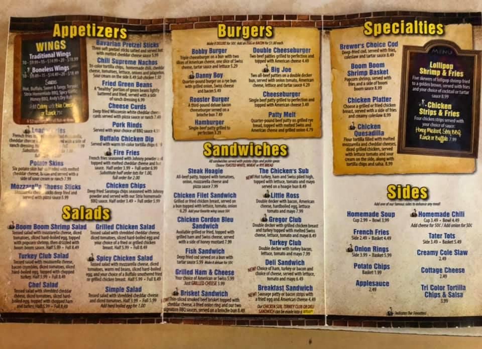Menu at Chicken On the Run restaurant, Cincinnati
