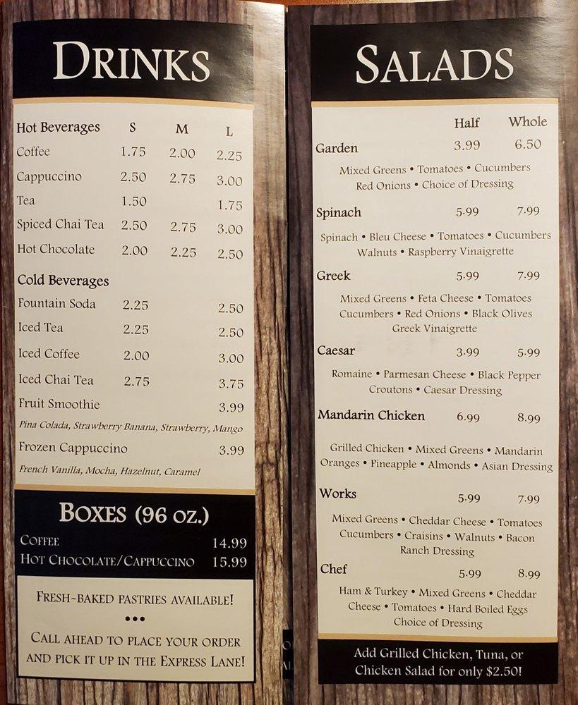 Menu at Davellis Bagel Cafe, Seaford