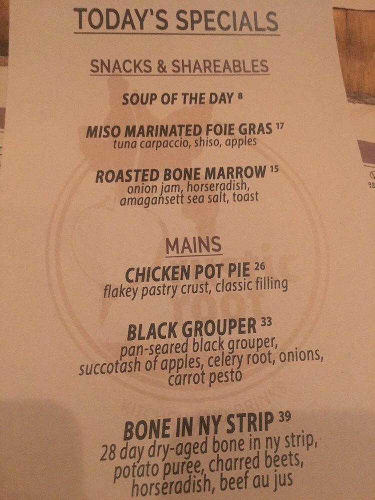 Menu at Rustic Root restaurant, Woodbury