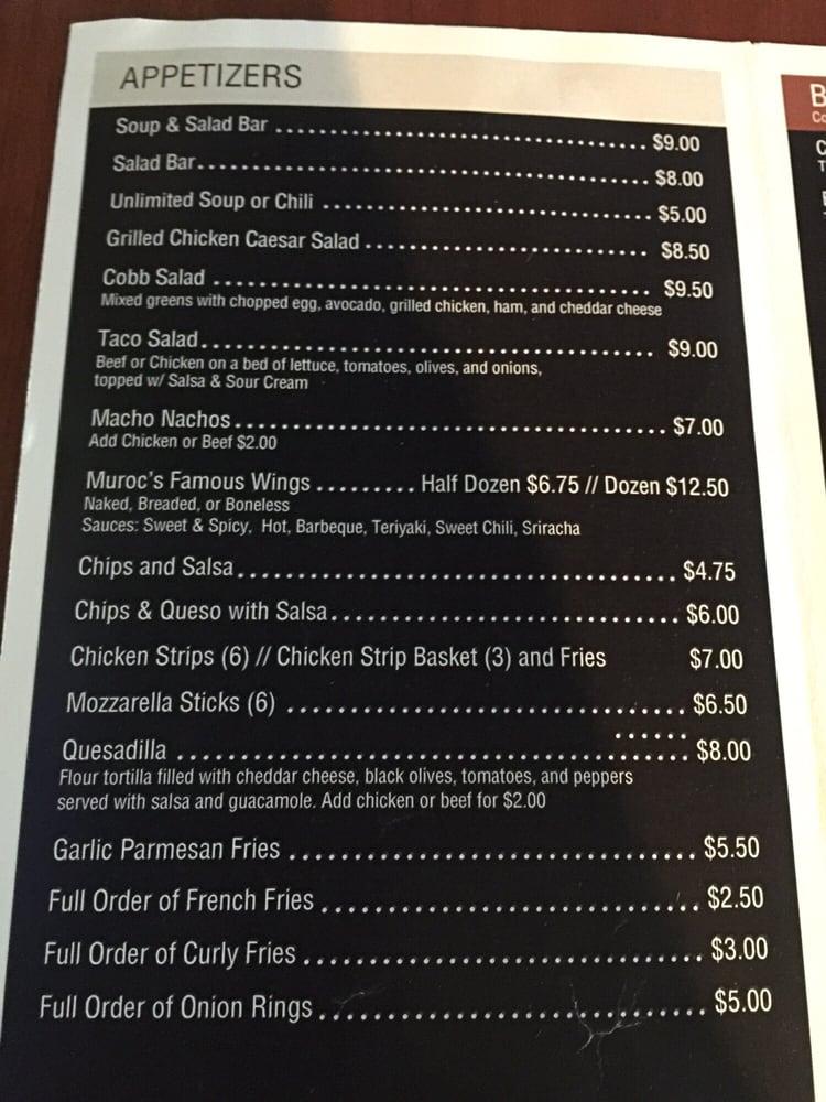 Menu at Club Muroc, Edwards Air Force Base