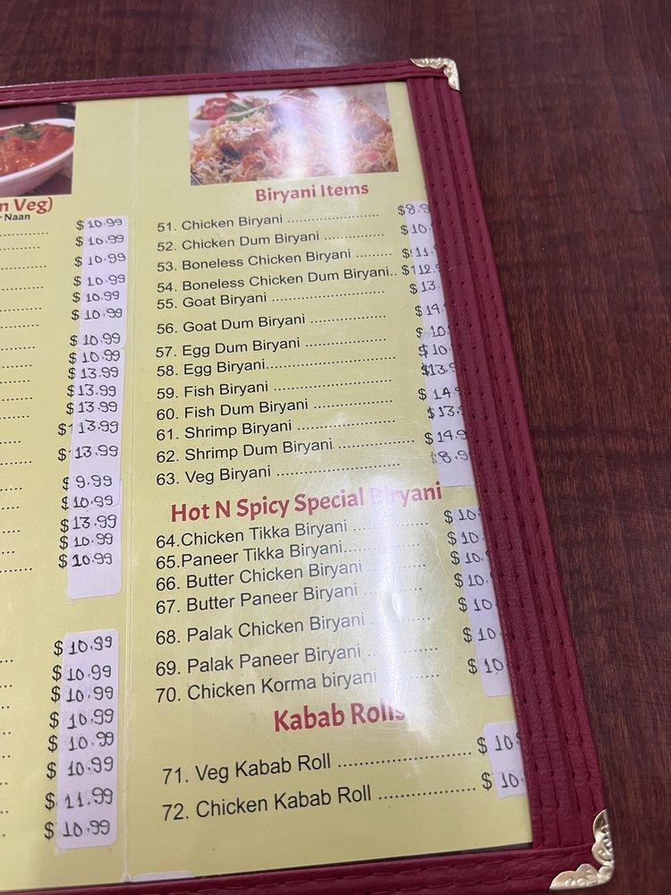 Menu at Hot & Spicy restaurant, Irving