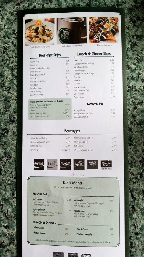 Menu at Metro Diner restaurant, Palm Coast