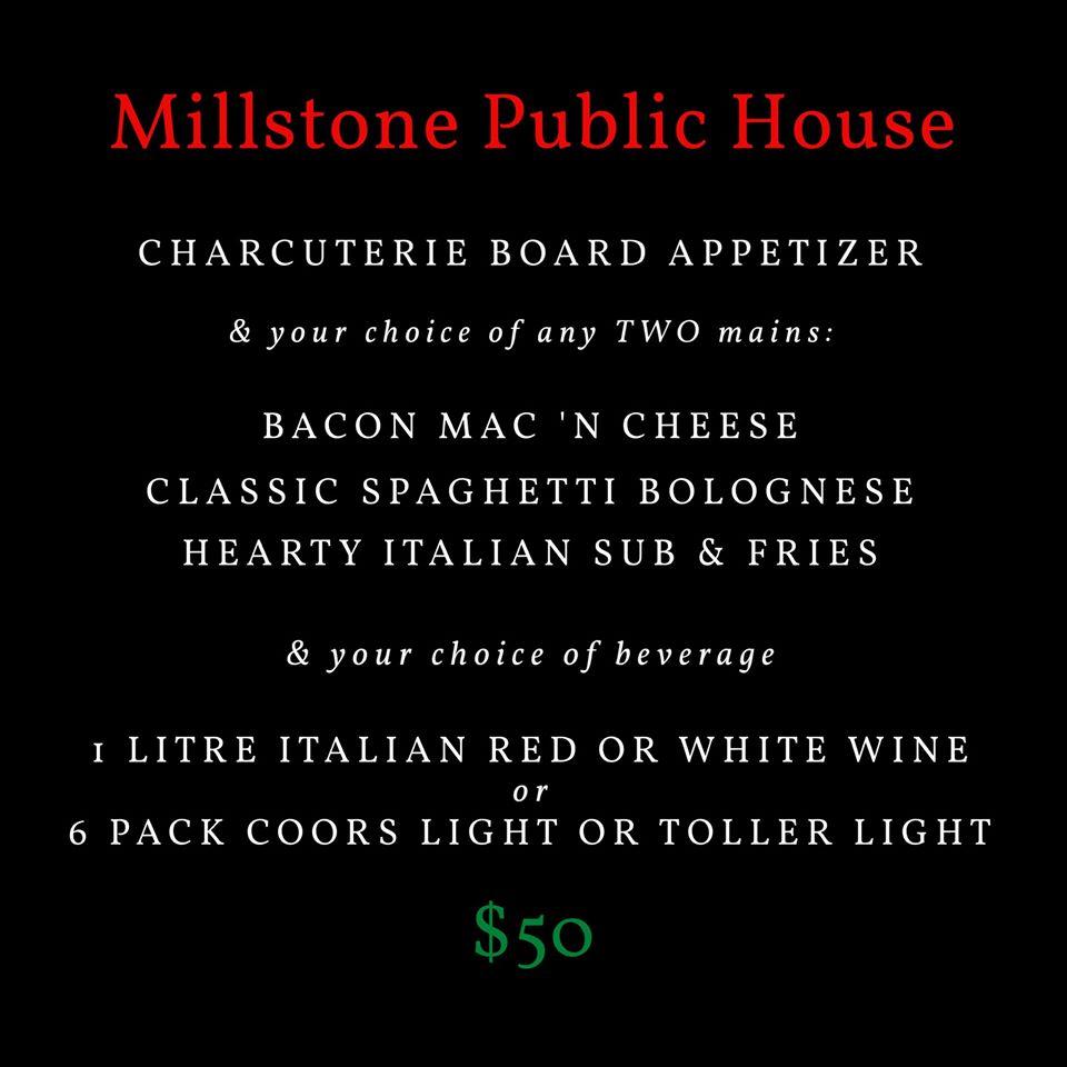 Menu at Millstone Public House Dartmouth, Dartmouth