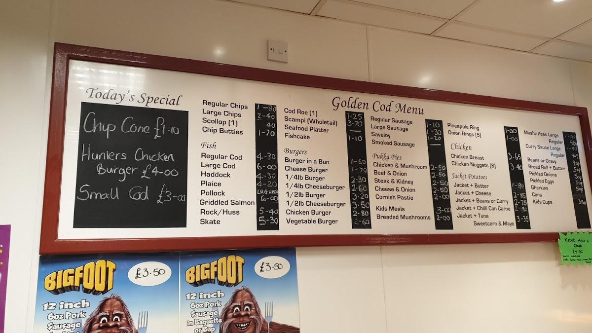 Menu at Golden Cod restaurant, Peterborough, 4 Staniland Way