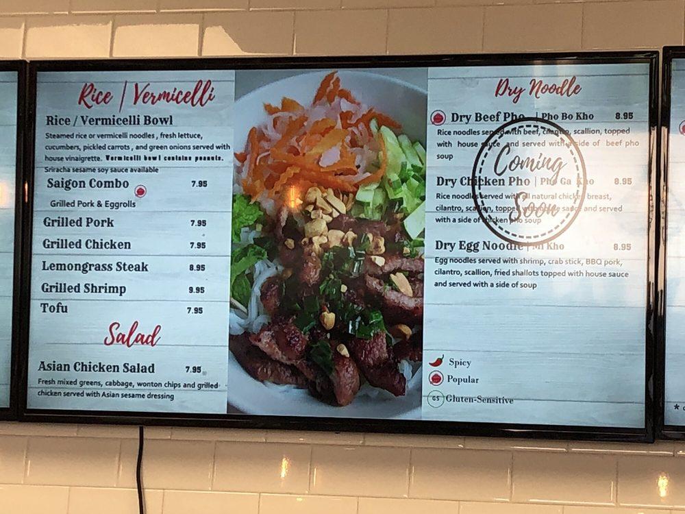 Menu at Wich Phở restaurant, Edmond