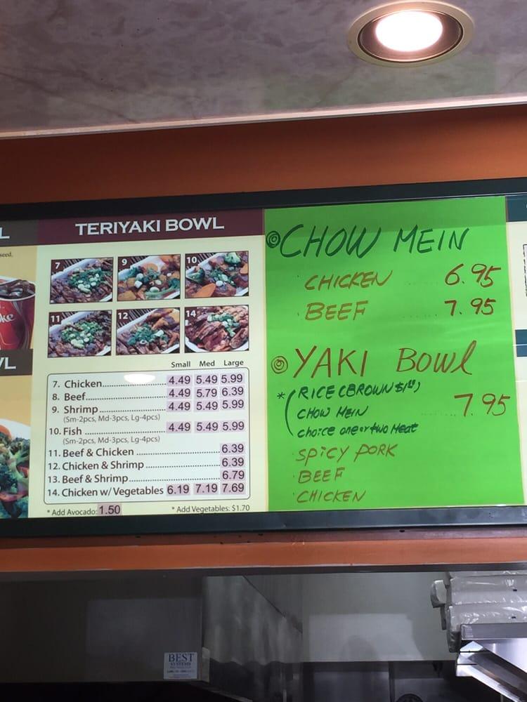 Menu at Poki Yaki restaurant, Buena Park
