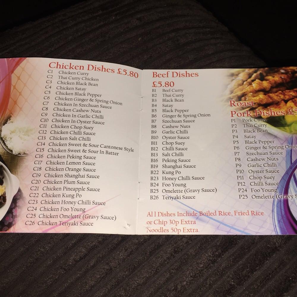 Menu at Ma Ma Chef restaurant, Carrickfergus
