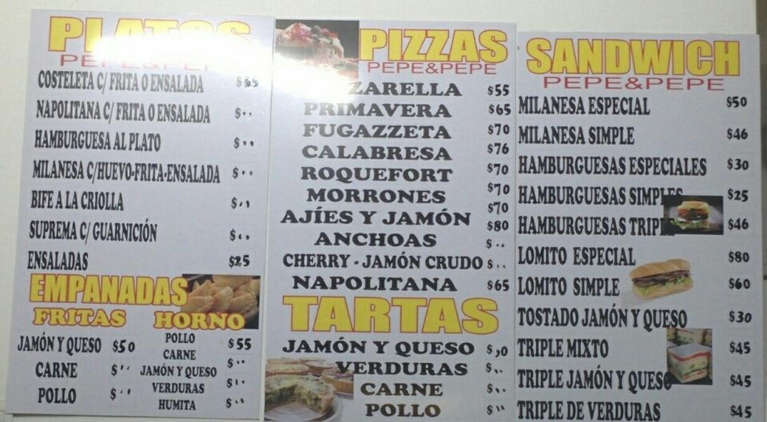 Menu at Pepe & Pepe, Resistencia