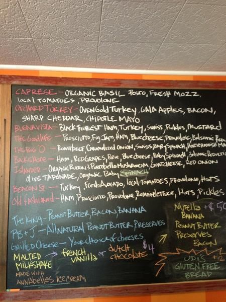 Menu at The Local Press cafe, Portland