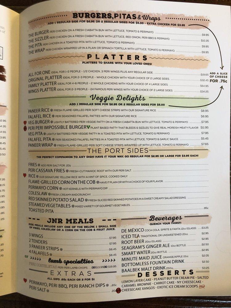 Menu at The Port Of Peri Peri restaurant, Fremont
