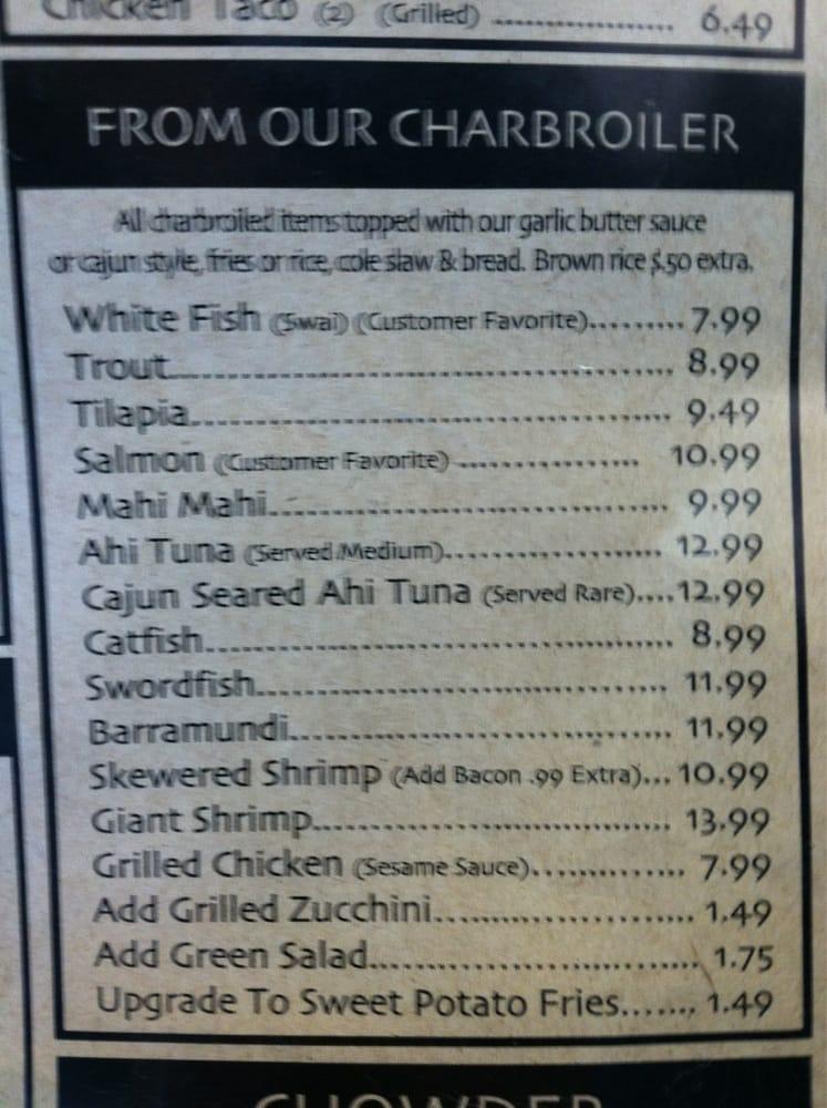 Menu at California Fish Grill restaurant, Brea, 419 S Associated Rd