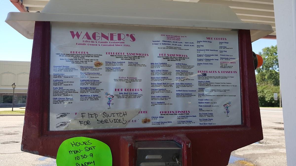 Menu at Wagner's Drive-In desserts, Brooklyn Park, W Broadway