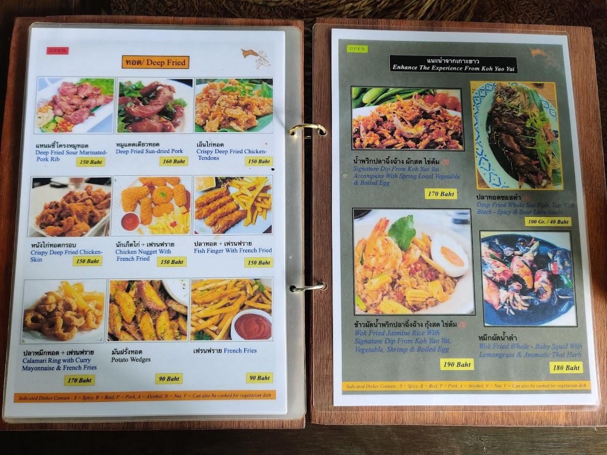 Menu at Isaan Fine restaurant, Phru Nai