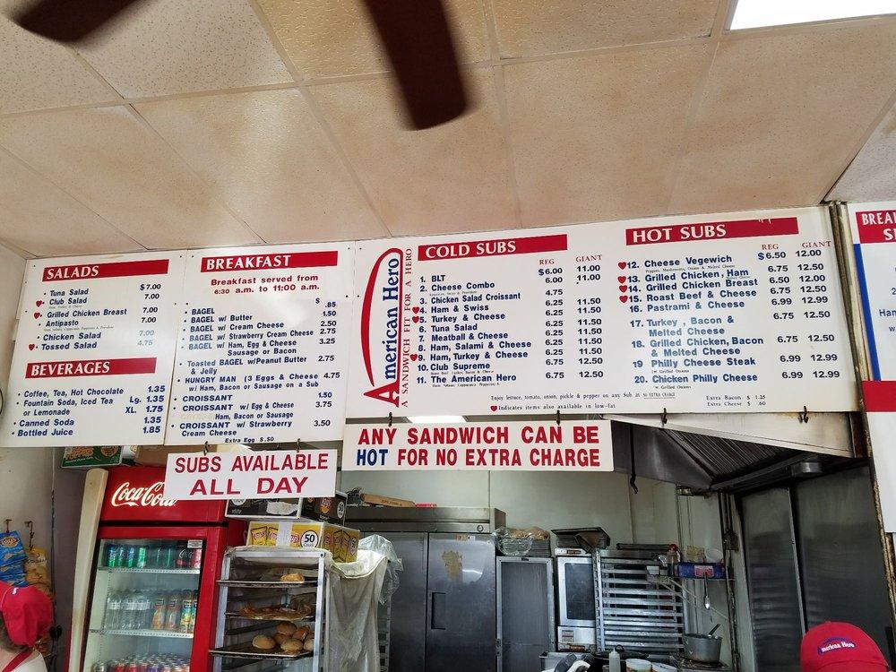 Menu at American Hero Subs & Bagels restaurant, Loris
