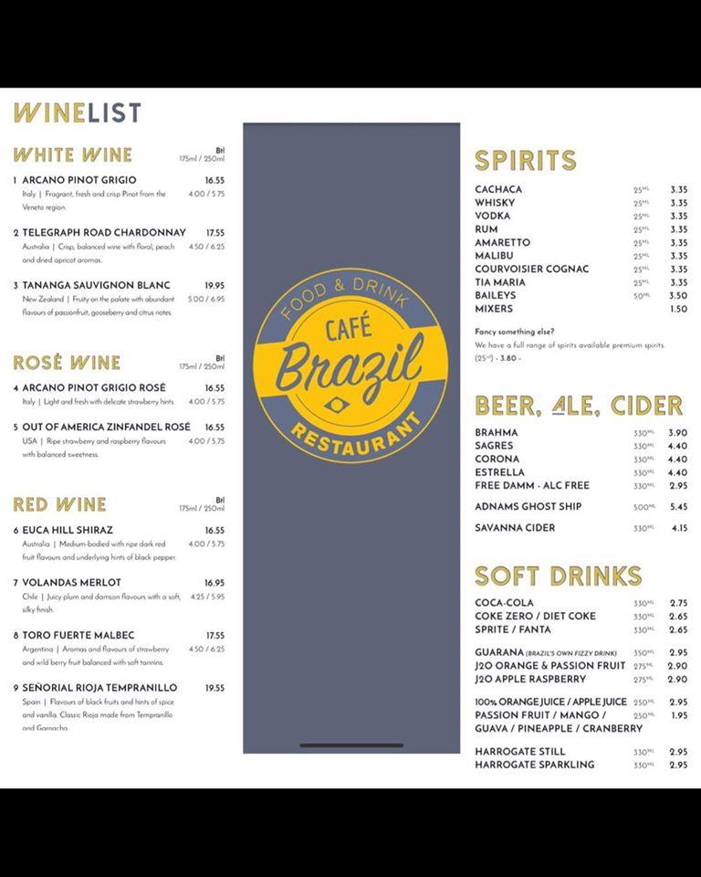 Menu at Cafe Brazil Tapas Bar, Maldon, 9B High St